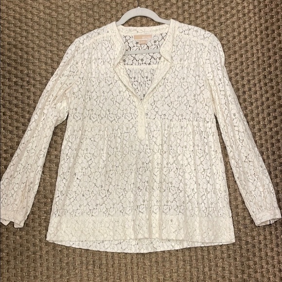 MICHAEL Michael Kors | Tops | Michael By Michael Kors Ivory Lace Top ...